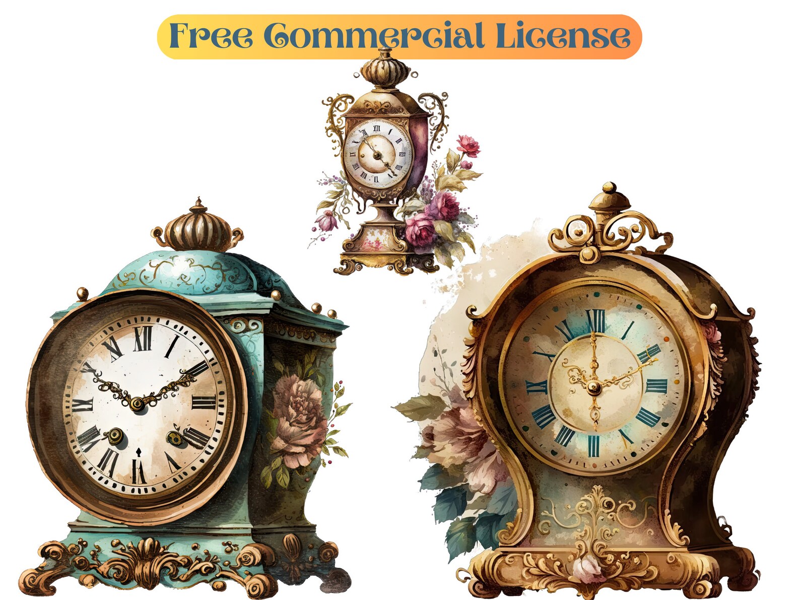 Antique Clock Clipart Clock Clipart Vintage Clock Retro - Etsy