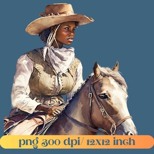 Afro Cowgirl, Black Cowgirl, African American Clipart, Western Cowgirl ...