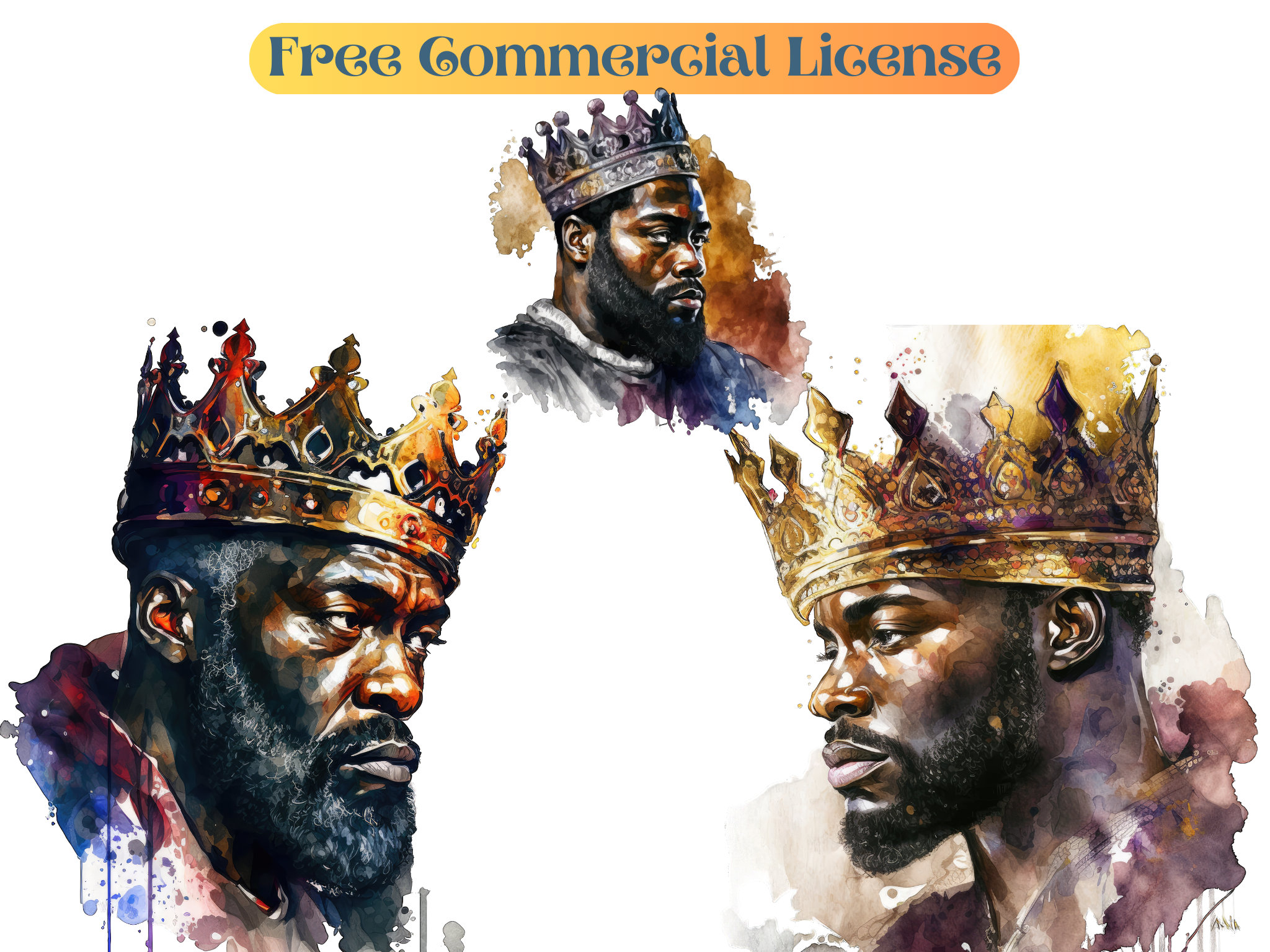 Black King, African King PNG, Black King Clipart, African American Art ...