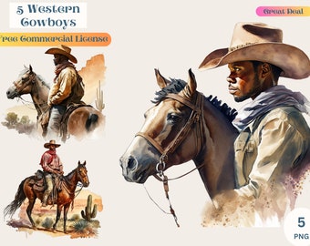 Wild West Cowboy and Cowgirl Clipart and Digital Papers - Etsy