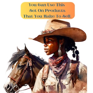 Afro Cowgirl, Black Cowgirl, African American Clipart, Western Cowgirl ...