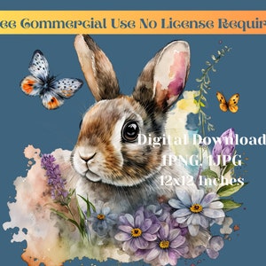 Bunny Clipart Easter Png, Watercolor, Clipart, Sublimation Designs ...