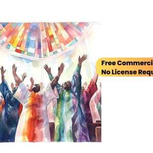 Crying, Praying, and Praising Watercolor Clipart, Christian Art ...