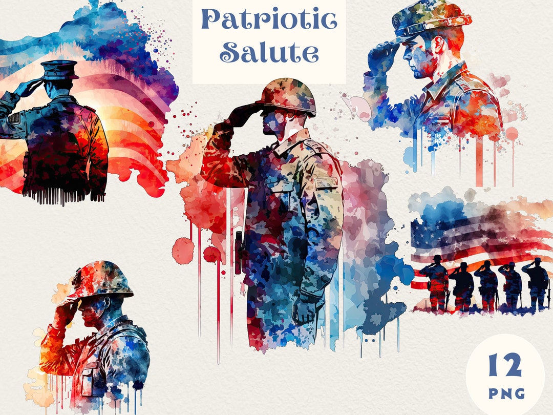 American Solider Clipart, Memorial Day Png, 4th of July Png, Watercolor ...