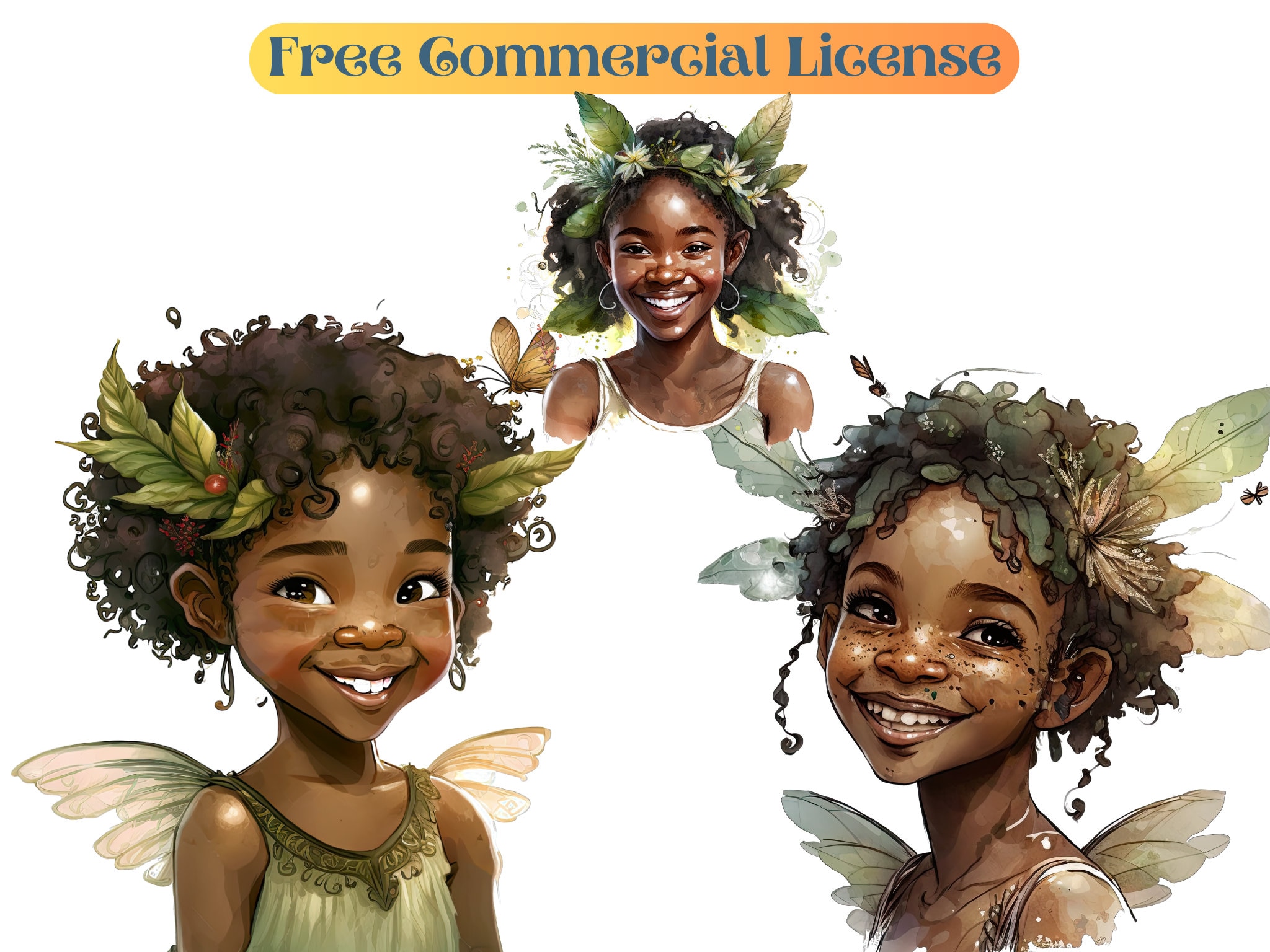 Afro Woodland Fairies African American Fairy Fairy Black - Etsy