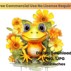 Cutie Yellow Frog, Frog Clipart, Woods Forest Animals Frog PNG, Frog ...