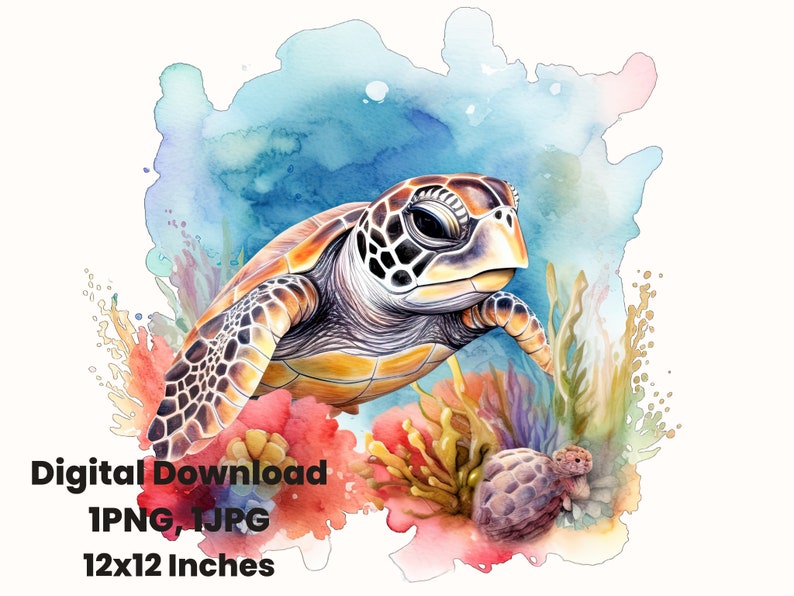 Sea Turtle Cute Sea Turtle Clipart Ocean Animals Sea Turtle - Etsy