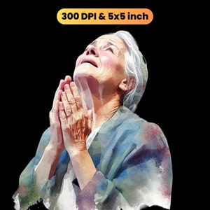 Crying, Praying, and Praising Watercolor Clipart, Christian Art ...