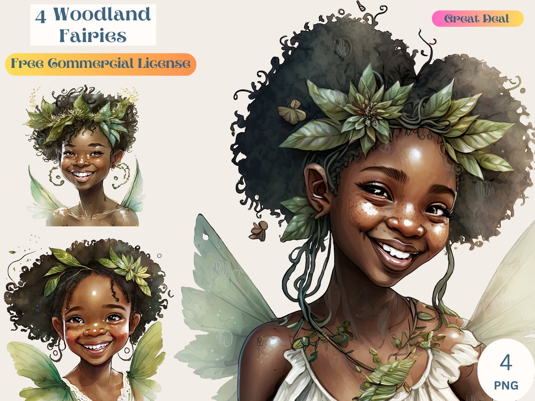 Black Woodland Fairies, African American Fairy, Fairy, Black Art, Black ...