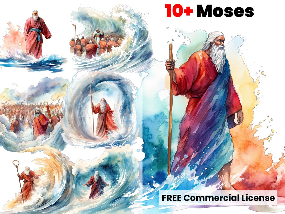 Moses Watercolor Clipart, Christian Art, Religious Png, Sublimation ...