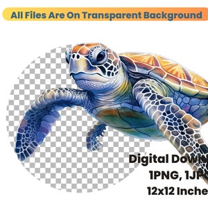 Cute Sea Turtle Clipart, Ocean Animals Sea Turtle PNG, Sea Turtle Ocean ...