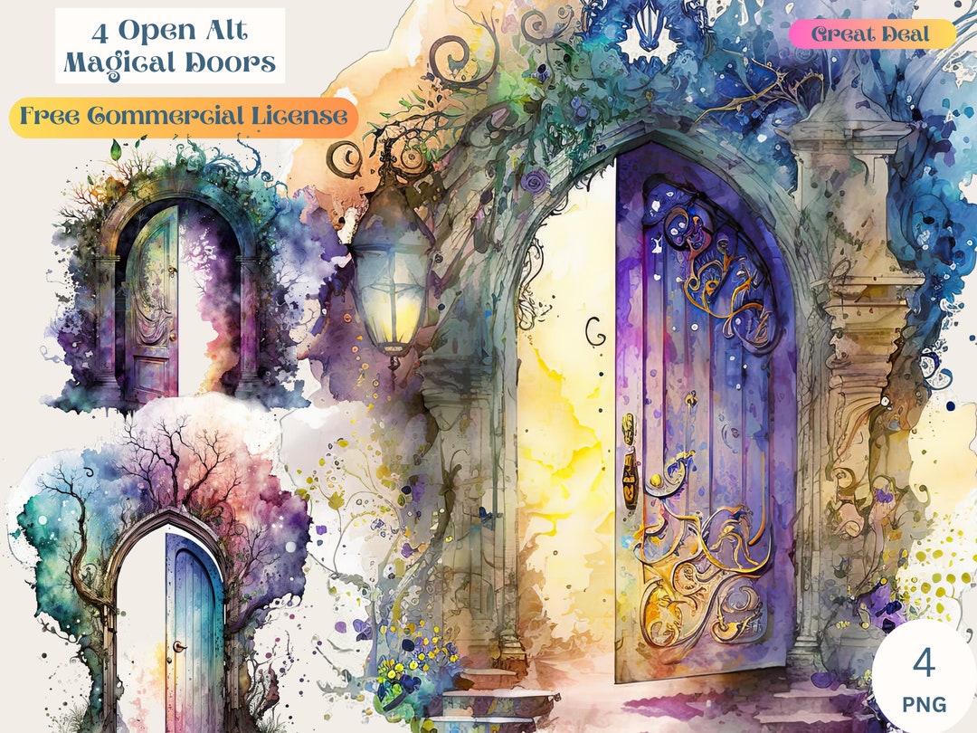 Alt Magic Doors,fantasy, Digital Planner, Digital Paper, Art ...
