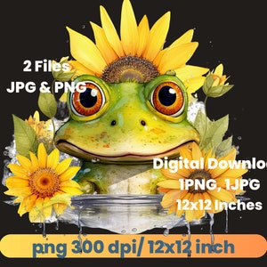 Sunflower Frog, Frog Clipart, Woods Forest Animals Frog PNG, Frog ...