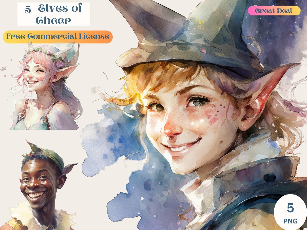 Elf Art Work, Elves, Elf Clip Art, Instant Download, PNG, Commercial ...