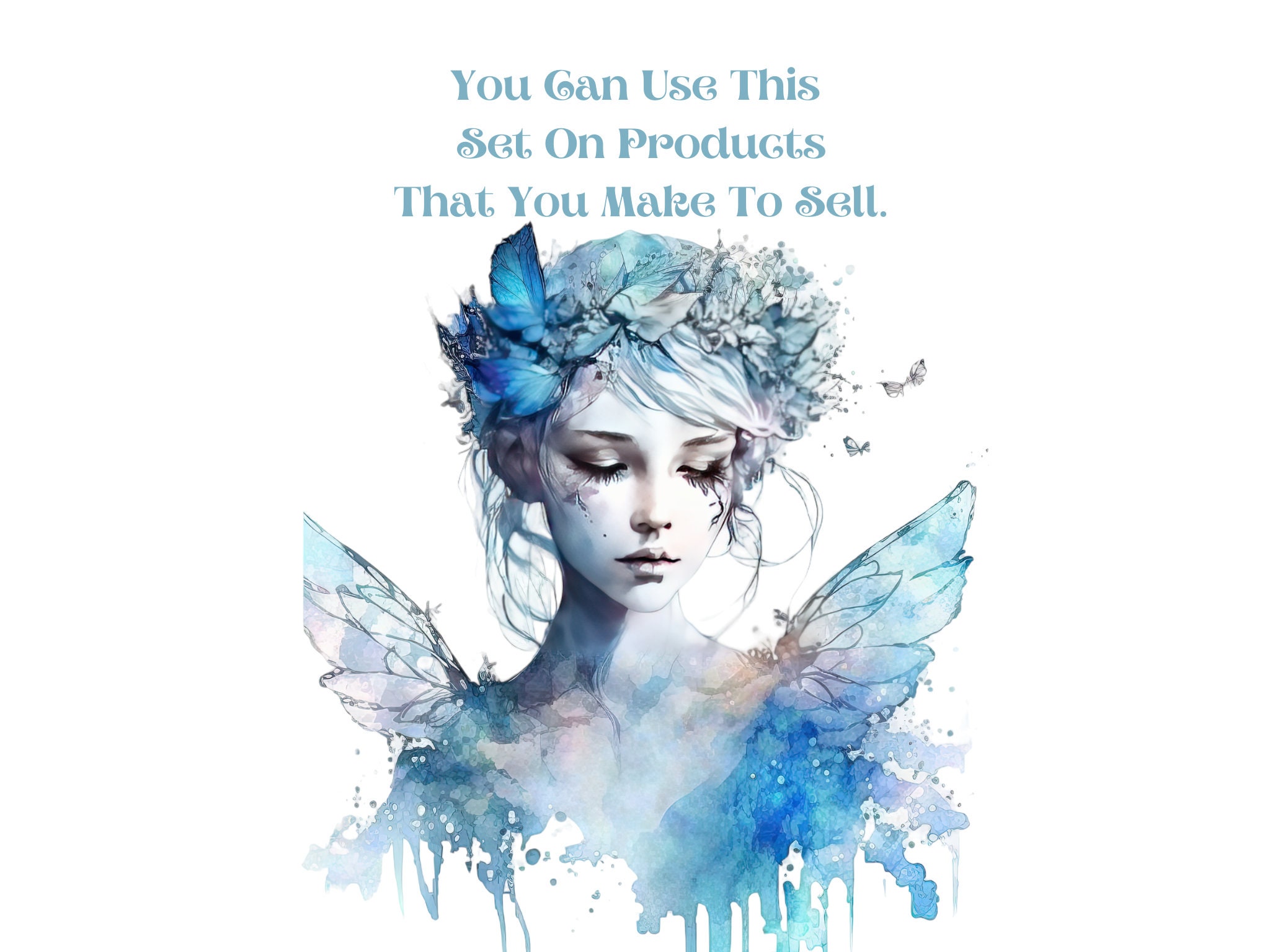 Blue Fairy Fairy Fairies Art Journal Clip Art Watercolor - Etsy