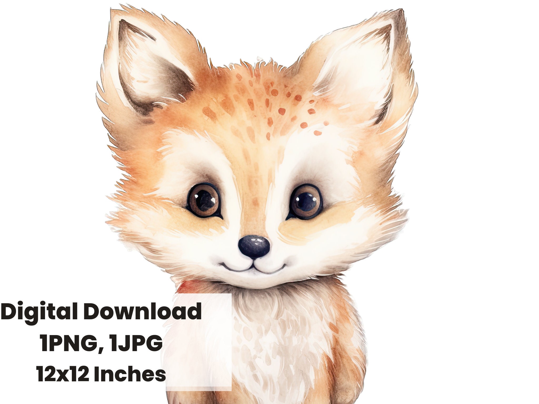 Nursery Fox Cute Fox Print Watercolor Clipart Digital Art - Etsy