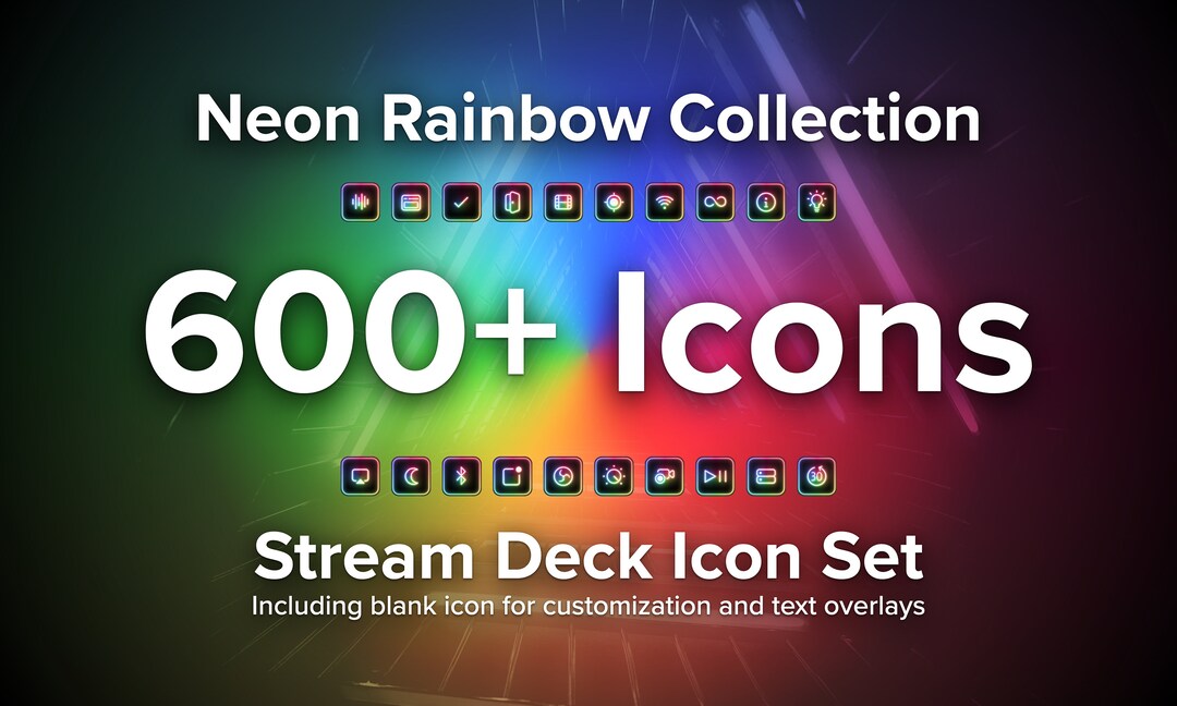 The Neon Rainbow Stream Deck Icon Collection - Etsy
