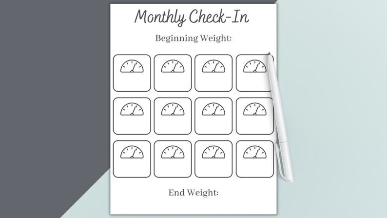 Monthly Weigh-in Weight Loss Calendar, Weight Loss Tracker, Weight Loss ...