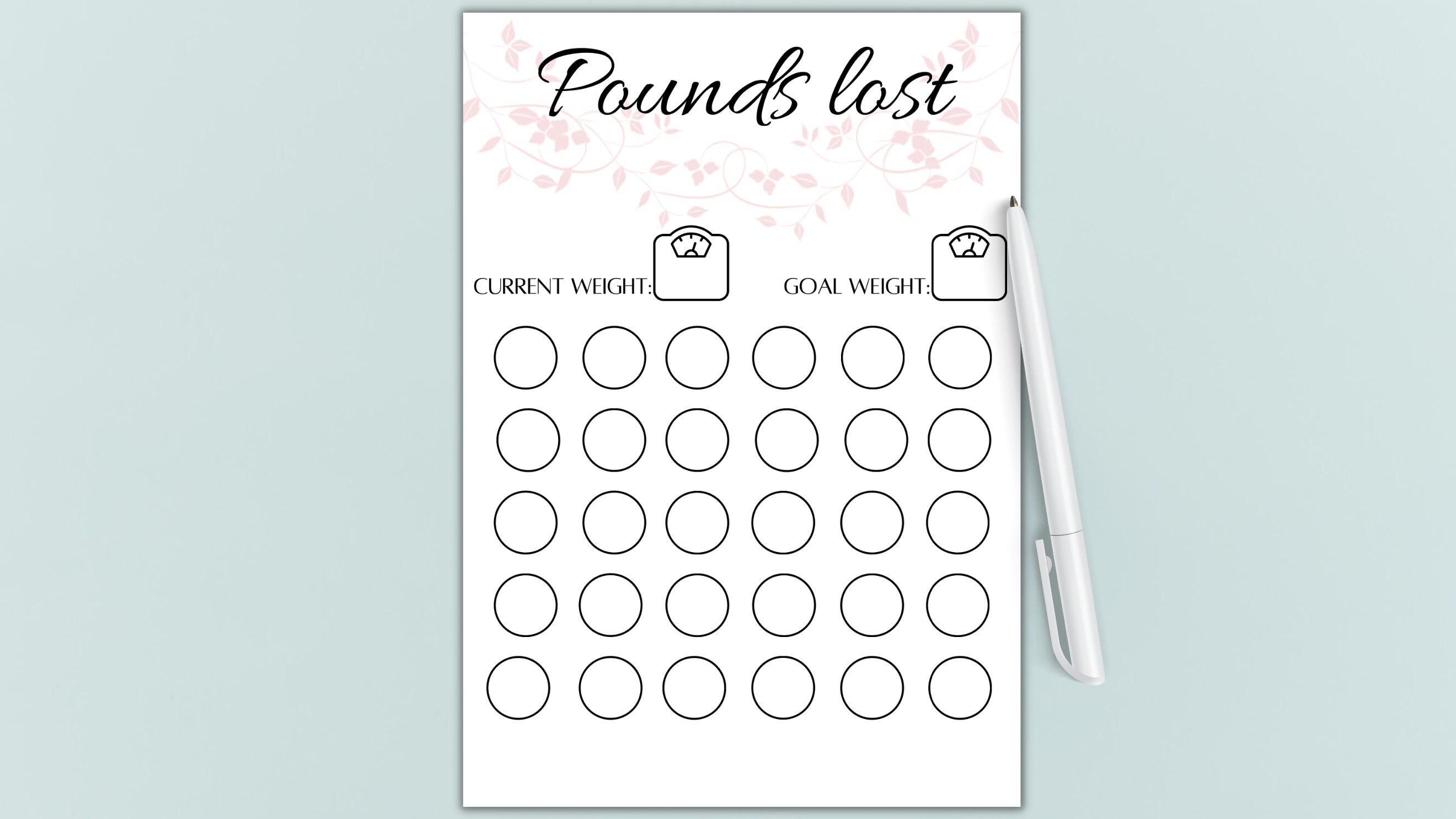 Weight Loss Tracker, Weight Loss Journal, 30 Day Weight Loss, Fitness ...