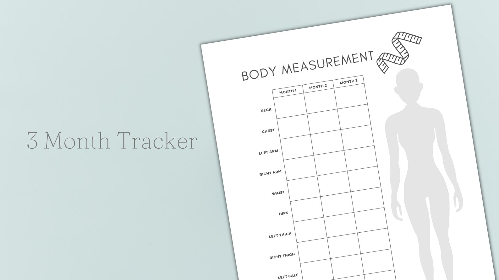 Body Measurement Tracker, Body Measurement, 3 Month Body Transformation ...