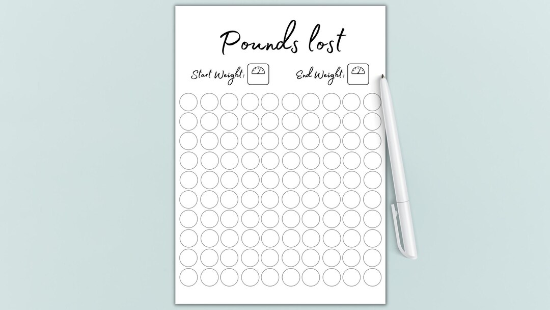 Weight Loss Tracker, 100 Pound Weight Loss Journal, Weight Loss Planner ...