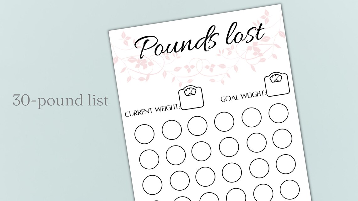 Weight Loss Tracker, Weight Loss Journal, 30 Day Weight Loss, Fitness ...