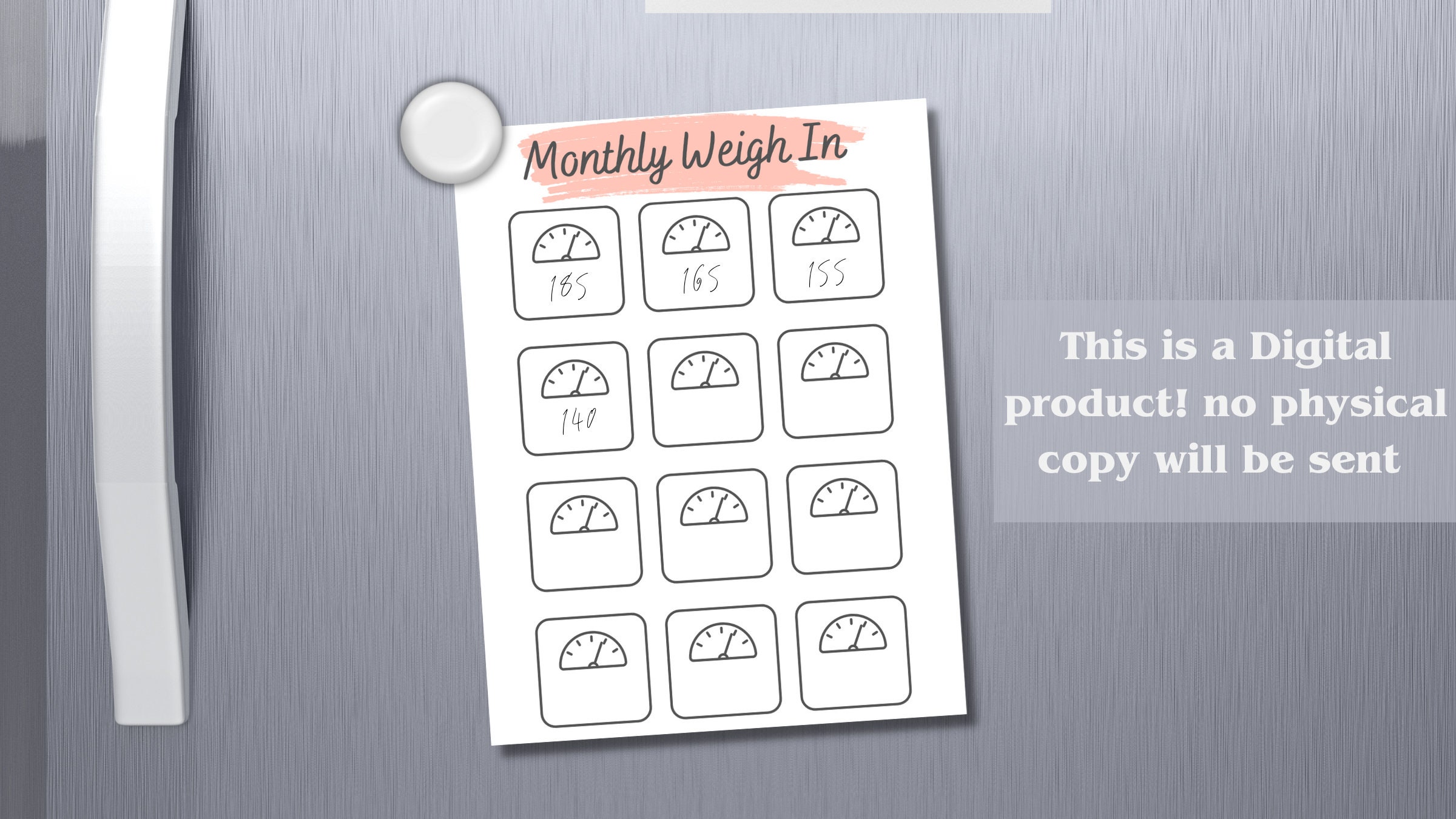 Weight Loss Tracker, Weight Loss Journal, Monthly Check In,weight Loss ...