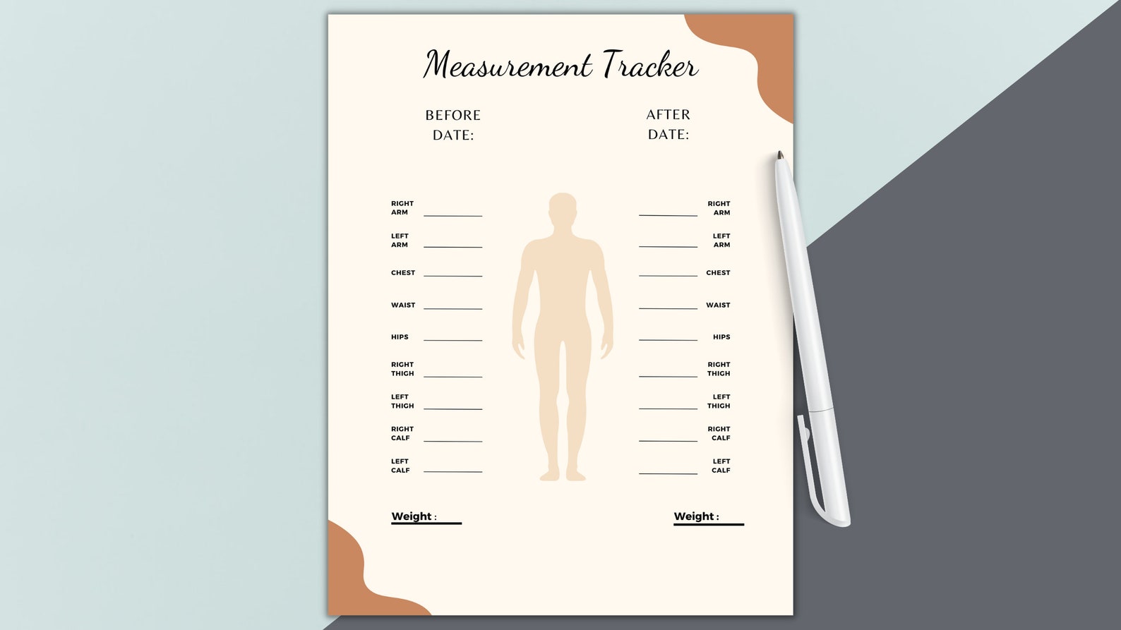 Body Measurement Tracker, Before and After Body Transformation, Body ...