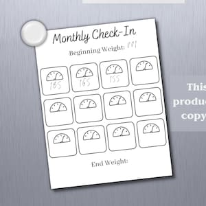 Monthly Weigh-in Weight Loss Calendar, Weight Loss Tracker, Weight Loss ...
