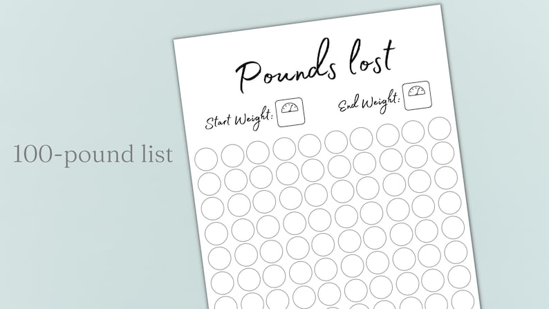 Weight Loss Tracker, 100 Pound Weight Loss Journal, Weight Loss Planner ...