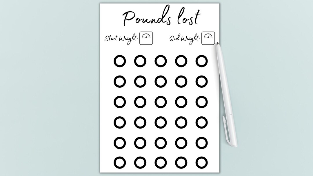 Weight Loss Tracker, Weight Loss Journal, 30 Pound Weight Loss Planner ...
