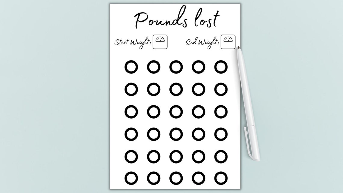 Weight Loss Tracker, Weight Loss Journal, 30 Pound Weight Loss Planner ...