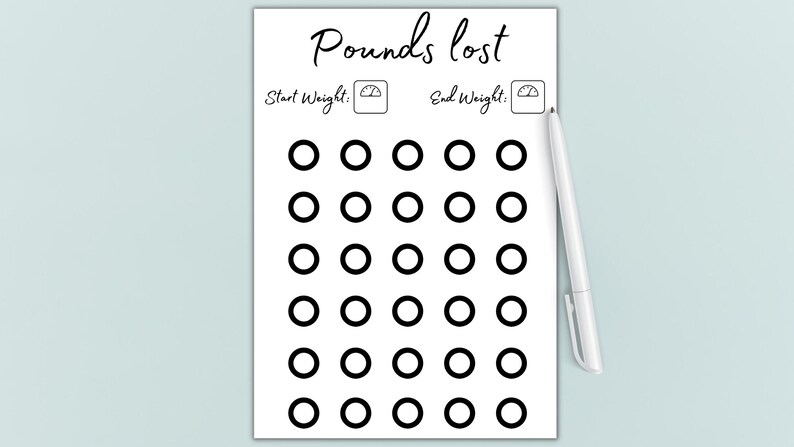 Weight Loss Tracker, Weight Loss Journal, 30 Pound Weight Loss Planner ...