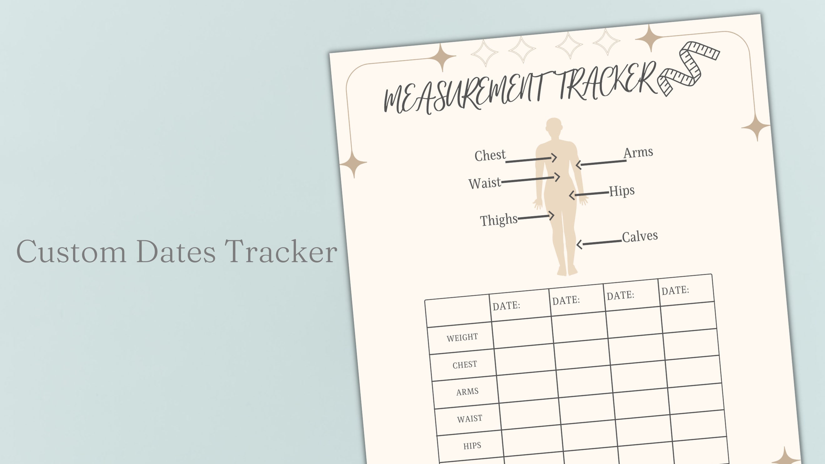 Body Measurement Tracker, Fitness Planner, Weight Loss Tracker, Body ...