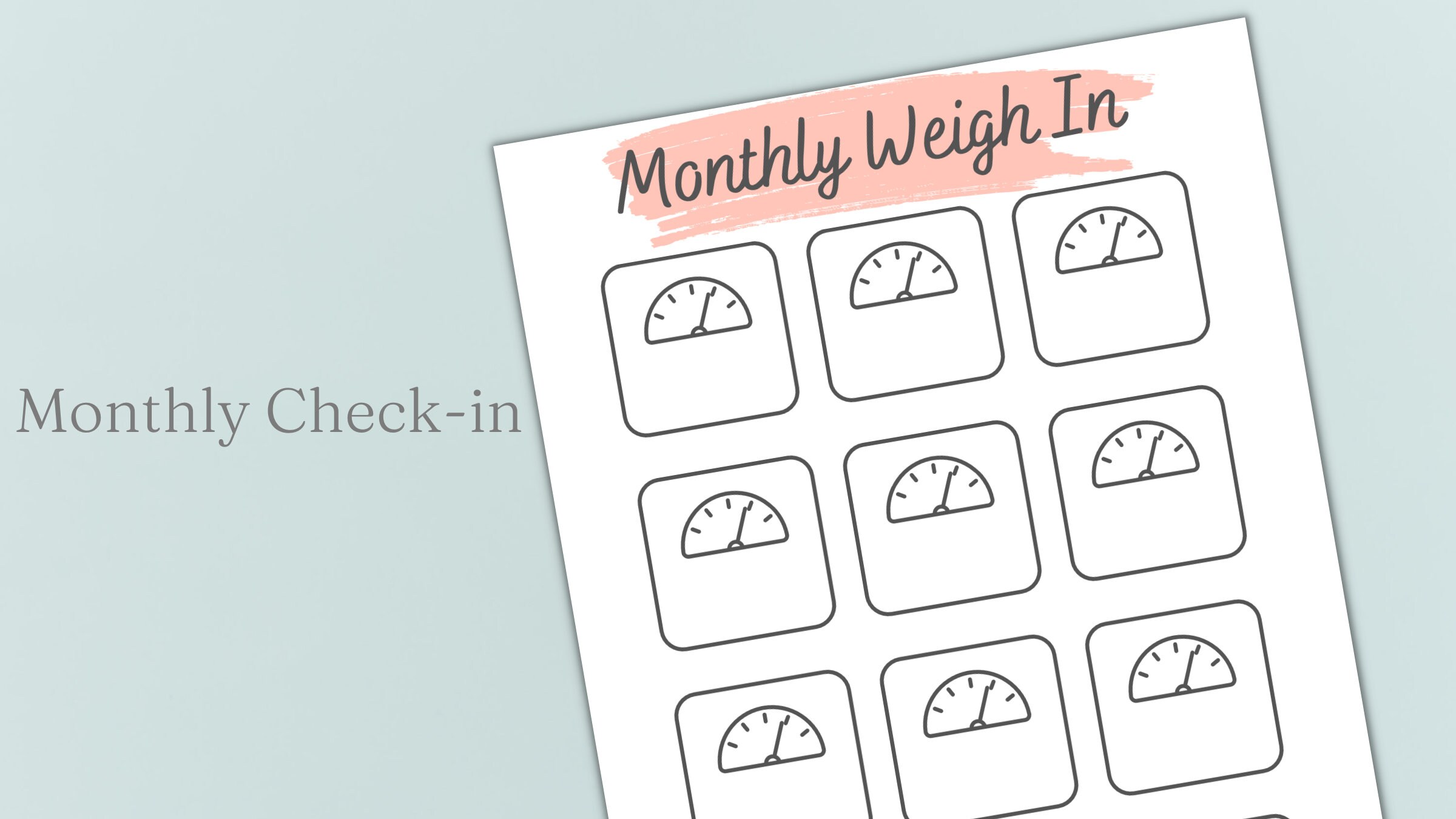 Weight Loss Tracker, Weight Loss Journal, Monthly Check In,weight Loss ...