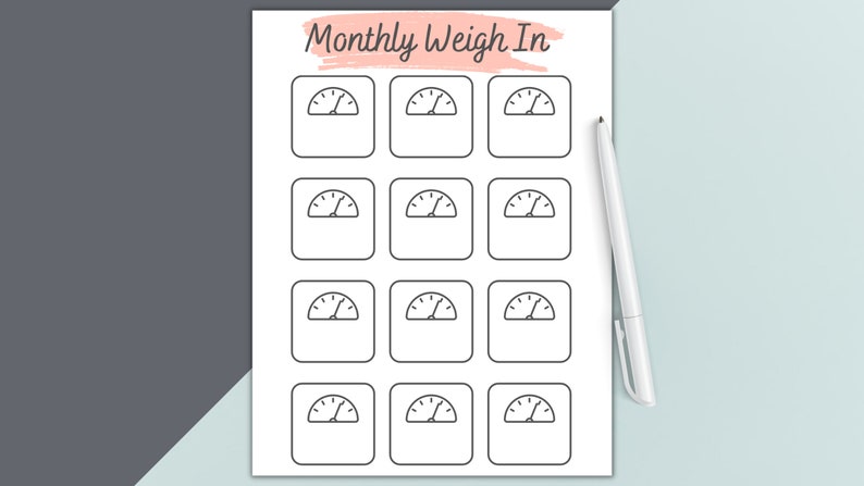 Weight Loss Tracker, Weight Loss Journal, Monthly Check In,weight Loss ...