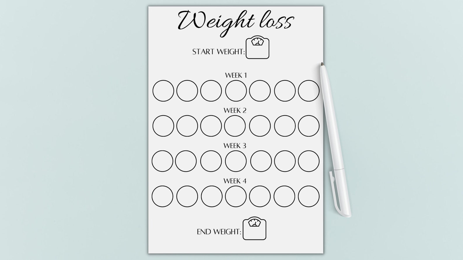 Weight Loss Tracker, Weight Loss Journal, Weekly Weight Loss, Weight ...