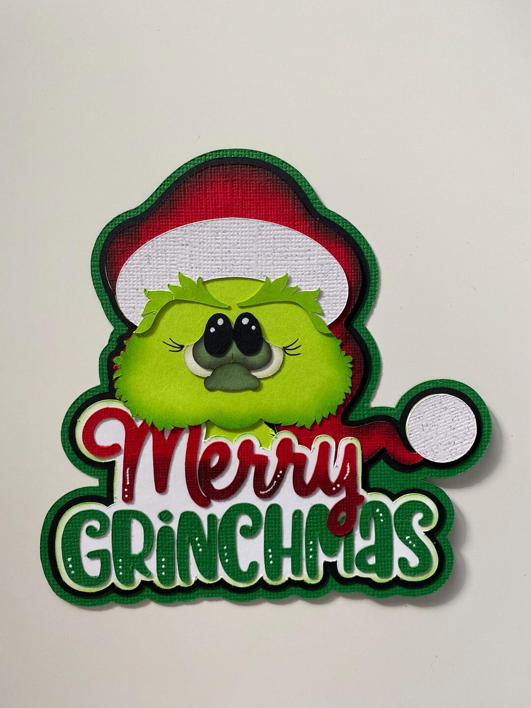 Grinch Die Cut, Grinch Paper Piecing, Grinch Scrapbooking - Etsy