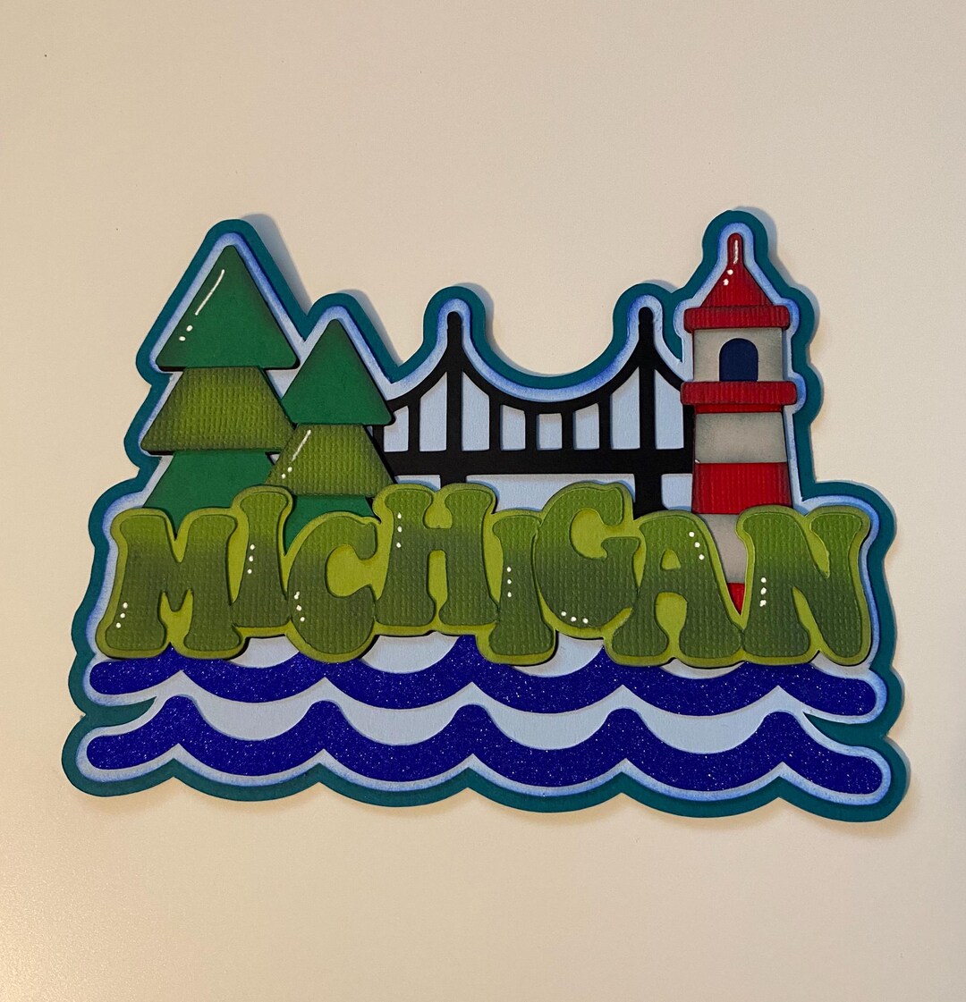 Michigan Die Cut, Michigan Paper Piecing, Michigan Scrapbooking - Etsy