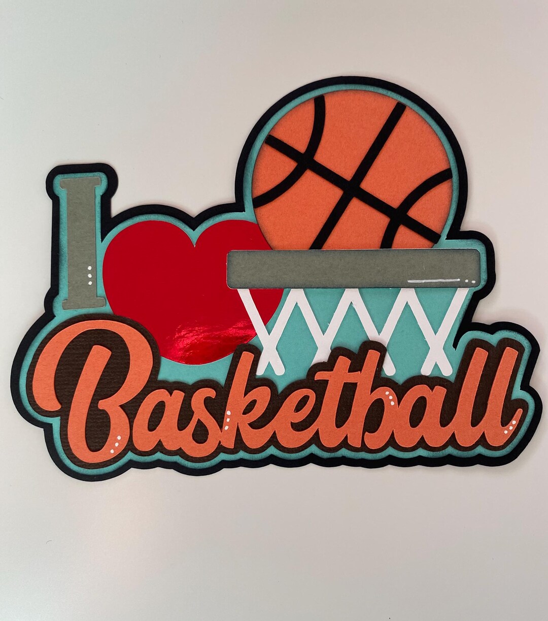 Basketball Die Cut, Basketball Paper Piecing, Basketball Scrapbooking ...