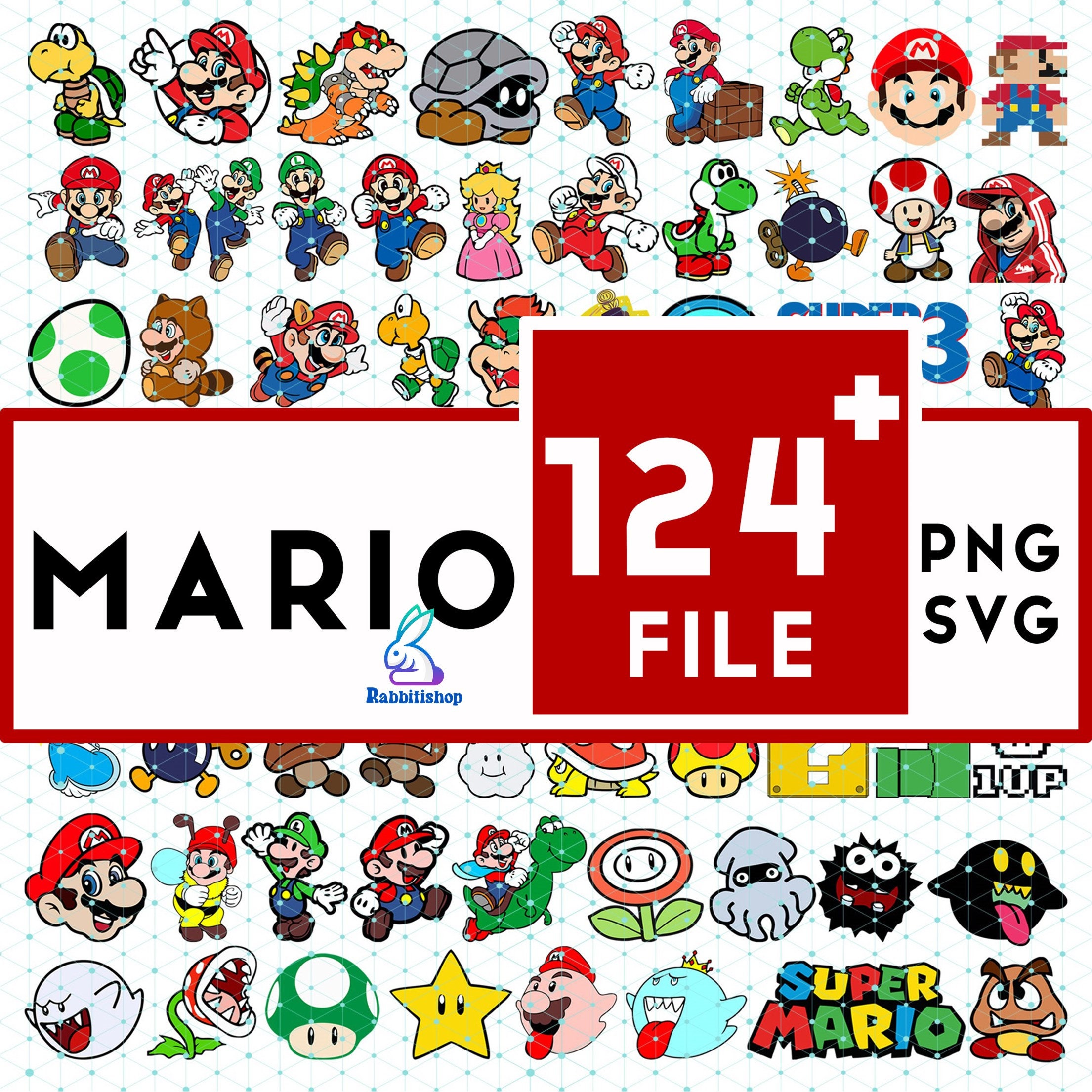 Super Mario PNG Mario Png Files for Cricut Mario PNG Bundle - Etsy