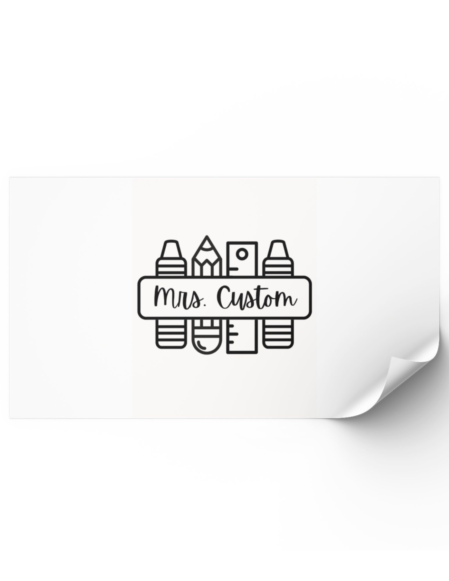 Teacher Student Name Tag Monogram, Teacher,placement Tag Pencil Ruler ...