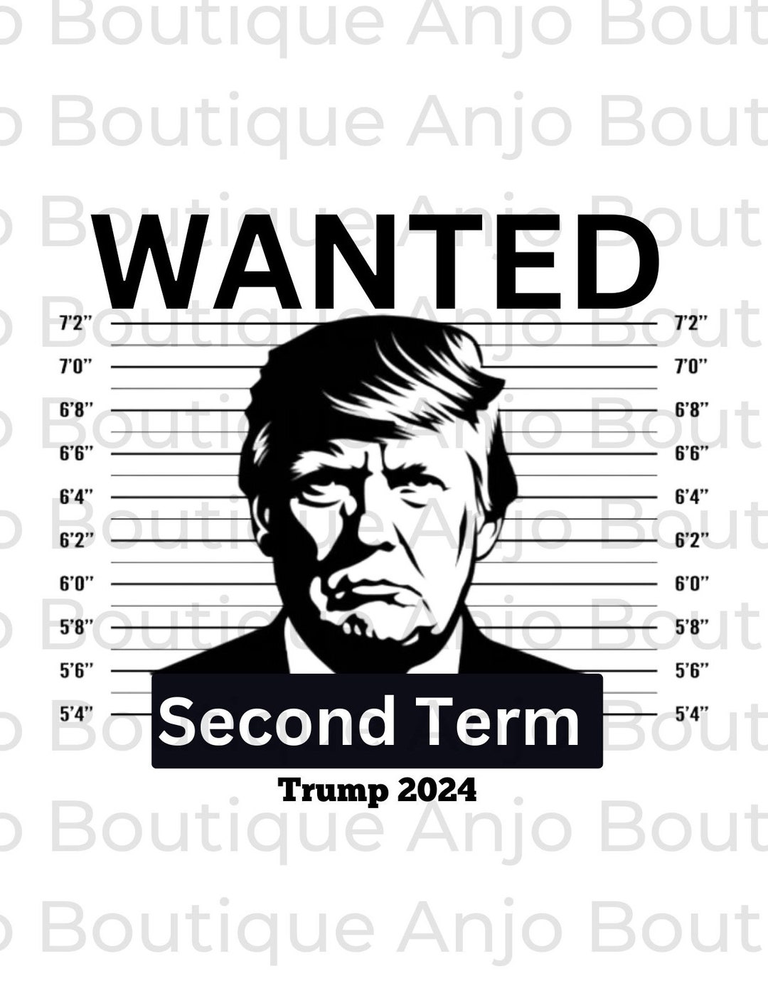 Trump Wanted Second Term 2024, Trump 2024, Trump Wanted 2024, SVG PNG ...