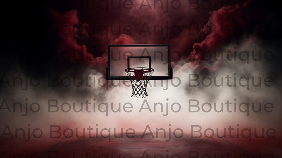 Red Smoke Basketball Backdrop Basketball Poster Background Template ...