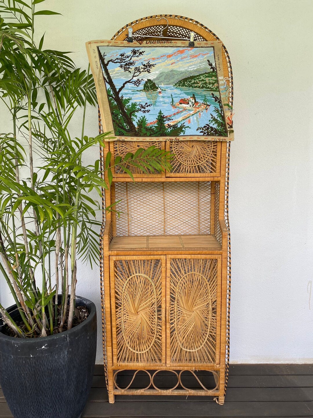 Vintage Needlepoint Tapestry Completed - Corfu - Etsy Australia