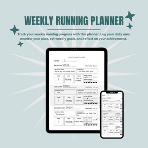 Weekly Running Planner - Digital Download | Fitness Tracker | Running ...