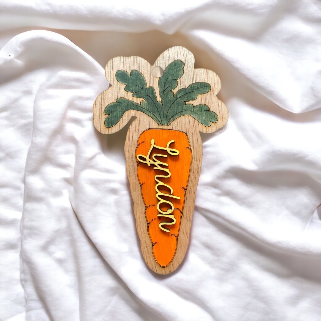 Carrot Easter Basket Hanger SVG Cut File, Carrot Name Tag, Laser Cut ...