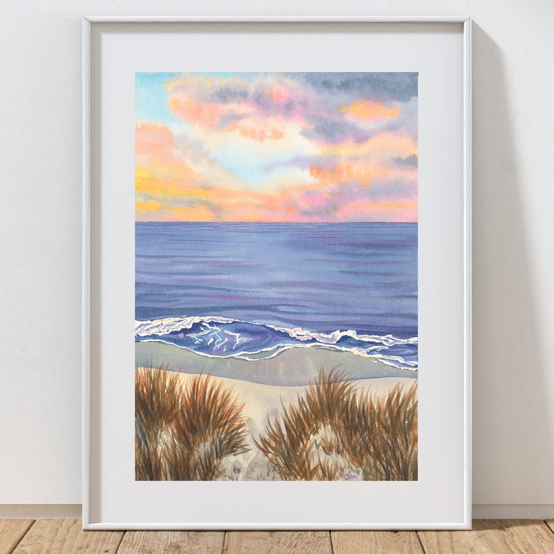 Golden Hour FINE ART PRINT - A4 or A3 Size - Beach Sunset Seascape ...