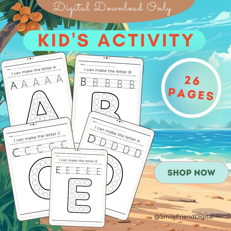 ABC Alphabet Dot Markers Coloring Printable PDF Pages Alphabet Activity ...