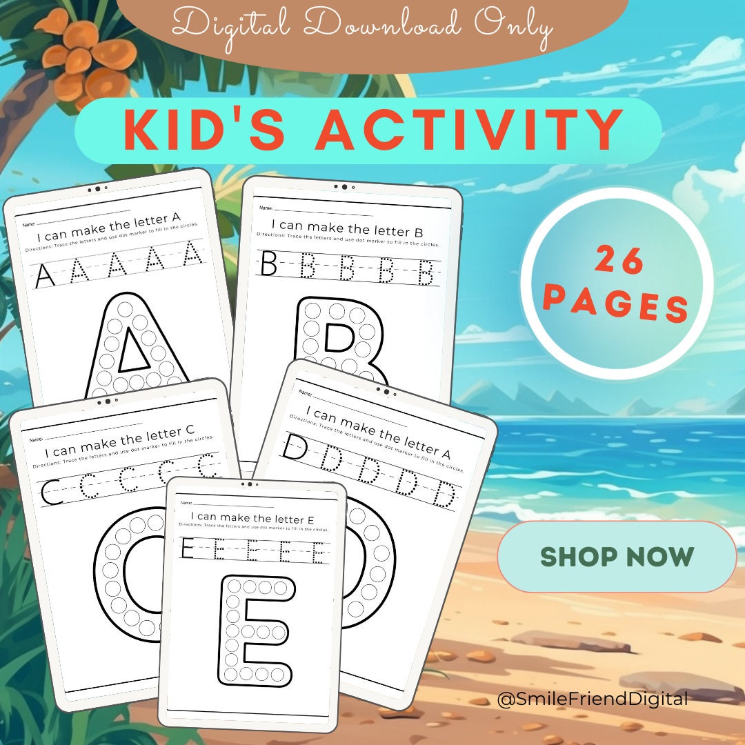 ABC Alphabet Dot Markers Coloring Printable PDF Pages - | Alphabet ...